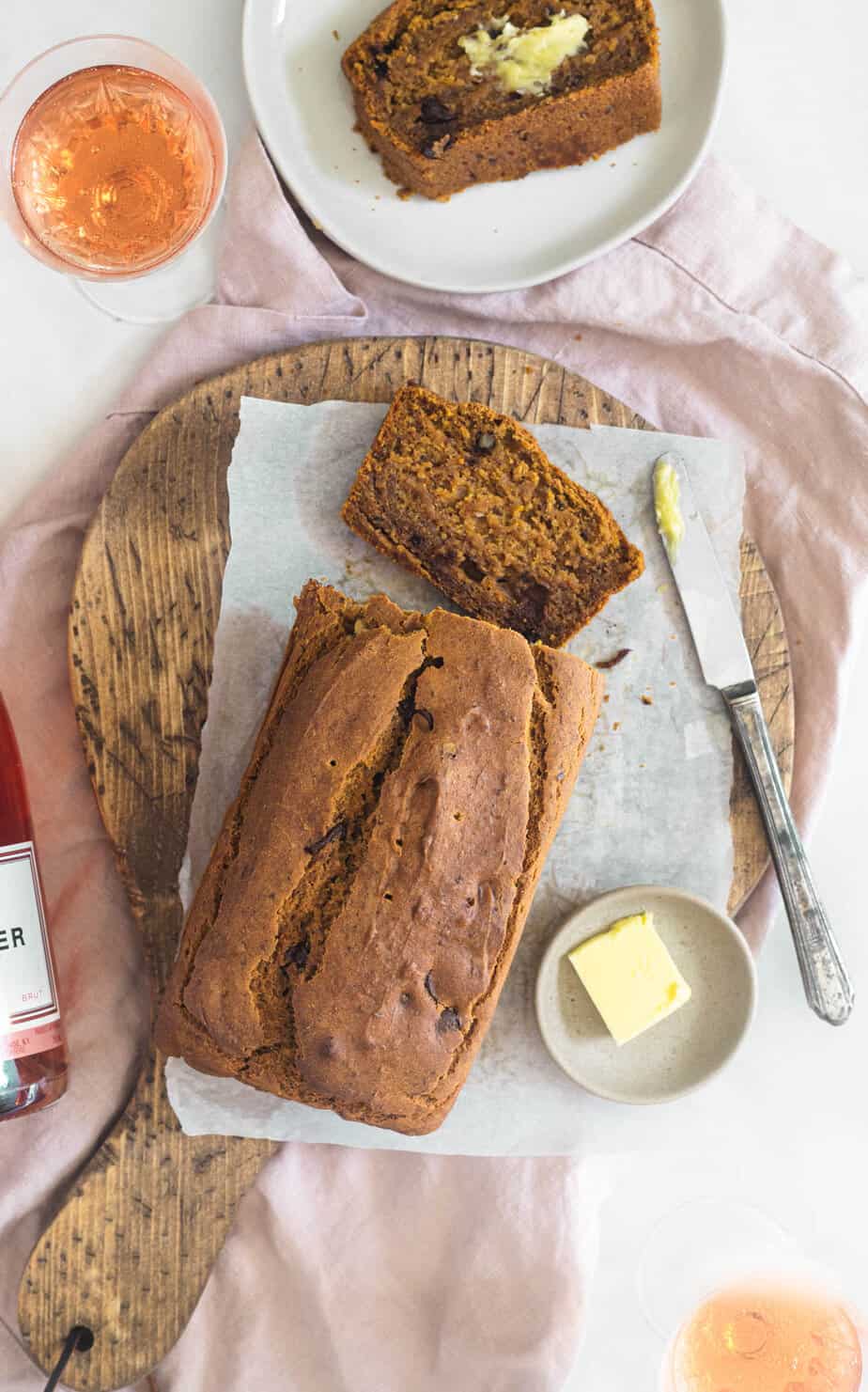 Moist Vegan Banana Pumpkin Bread (GF) - Chelsea Peachtree