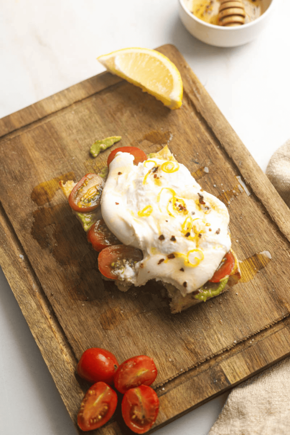 Burrata Toast Recipe with Lemon Zest - Chelsea Peachtree